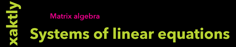Matrix: linear systems